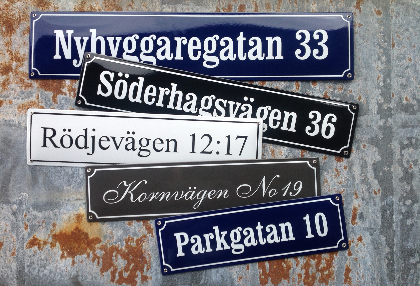 Klassiska emaljskyltar - Skillinge Emalj